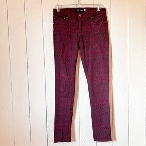 Harlow | Pants & Jumpsuits | Harlow Maroon And Black Skinny Patterned ...